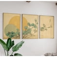 Botanical Illustration Japanese Ink Art Set 3 Unframed Paper Print ...