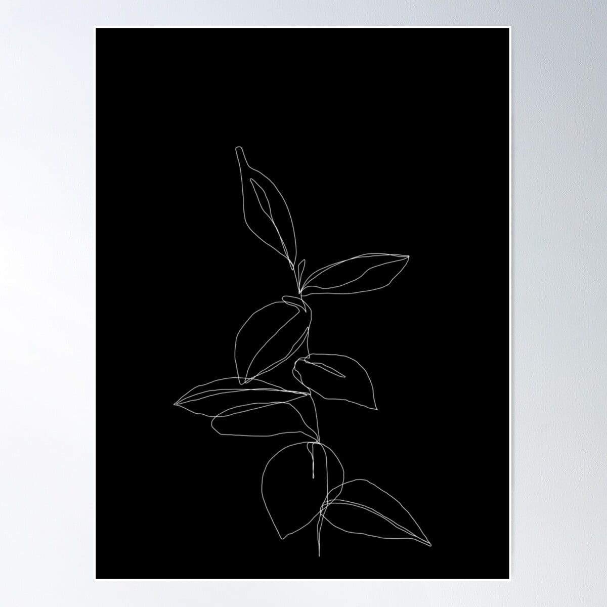Botanical Illustration Plant - Berry Black Poster Wall Art, Modern Wall ...
