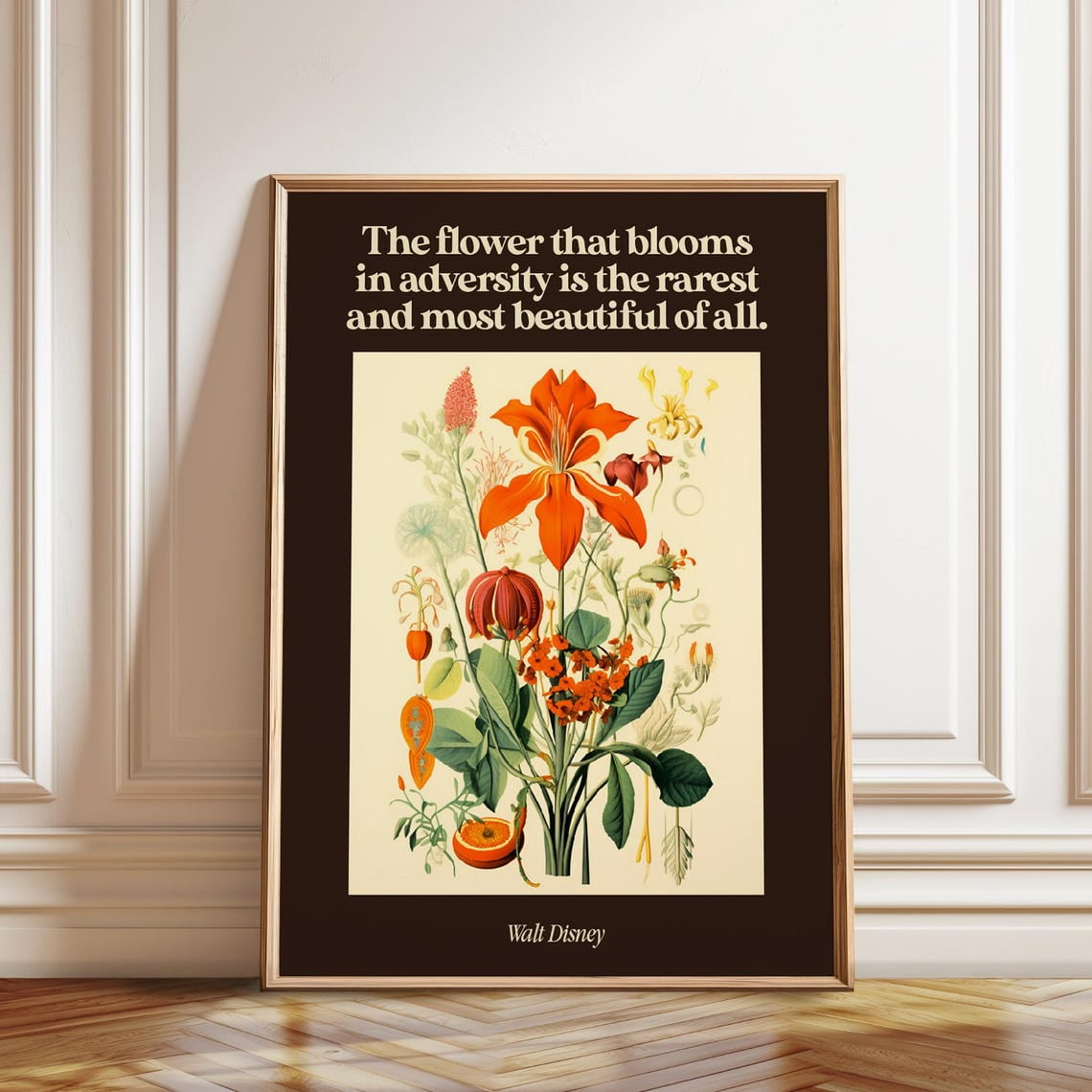 Botanical Inspirational Poster - 'The Flower That Blooms In Adversity ...