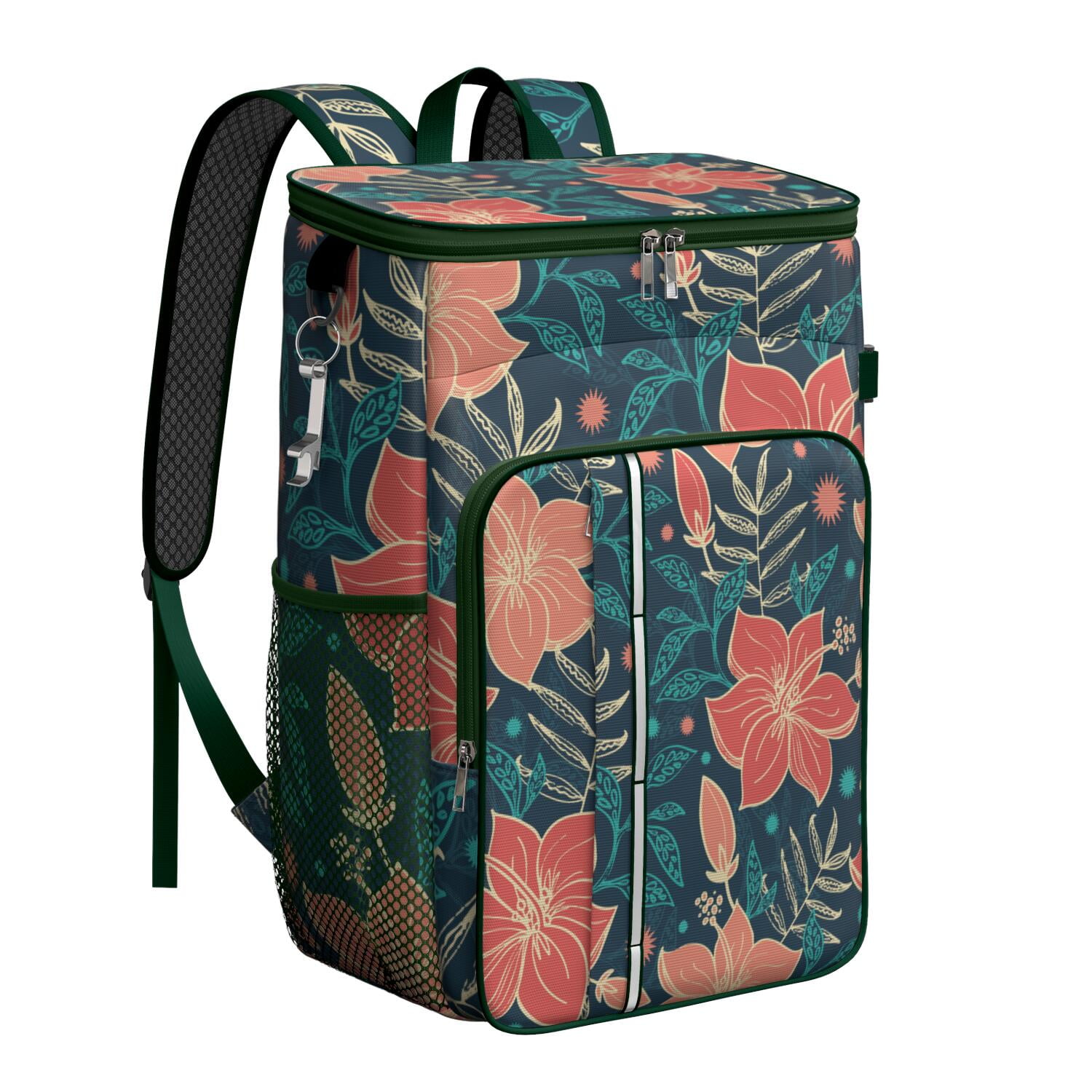 Botanical Jungle Leaves Insulated Backpack Cooler, Leakproof Cooler Bag ...