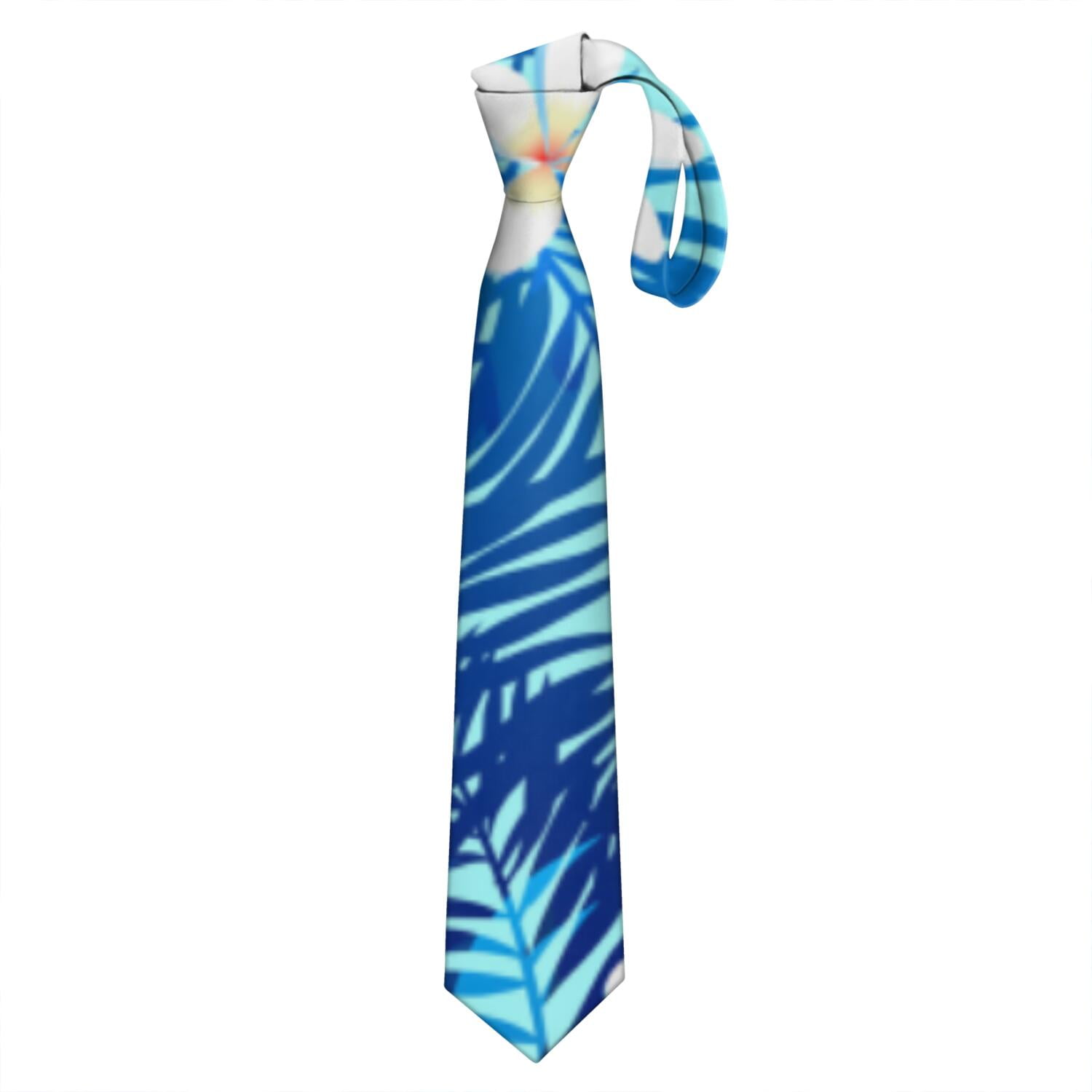 Botanical Jungle Leaves Satin Tie - Elegant Tropical Floral Necktie for ...