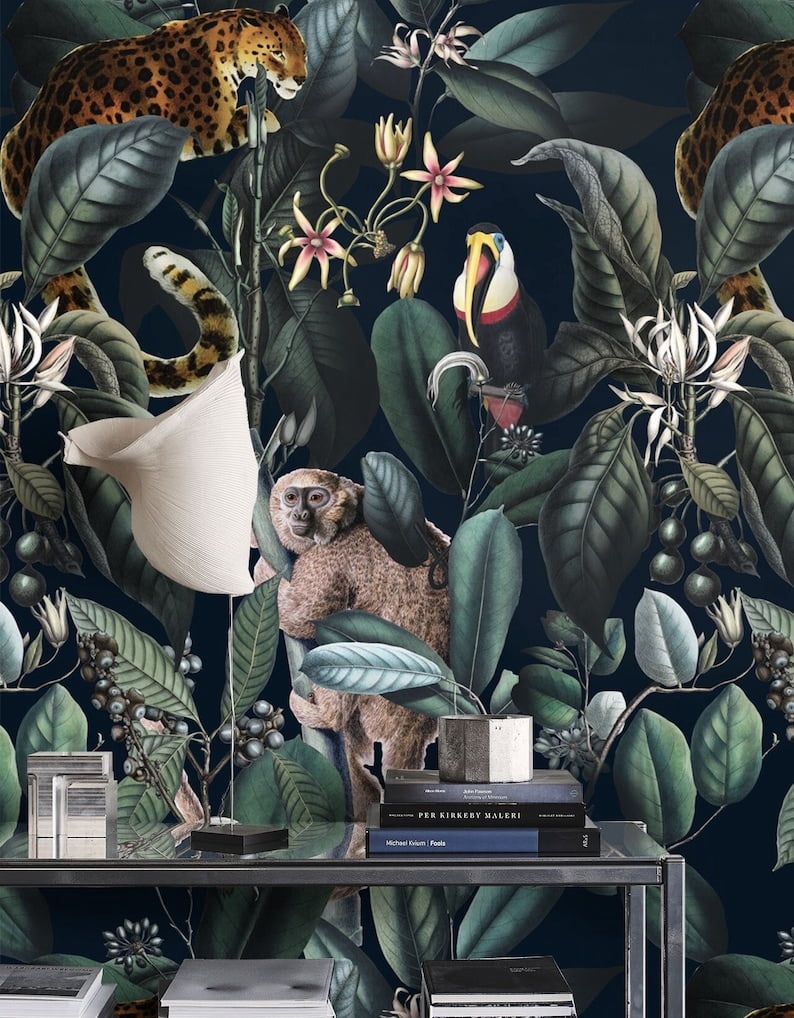 Botanical Jungle Wallpaper - Walmart.com