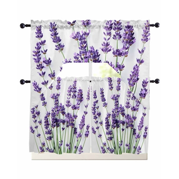 Botanical Lavender Swag Curtains for Living Room/Bedroom Windows ...