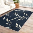 Botanical Leaf Area Rugs, Green Plant Pattern Carpet, Washable Non Slip ...