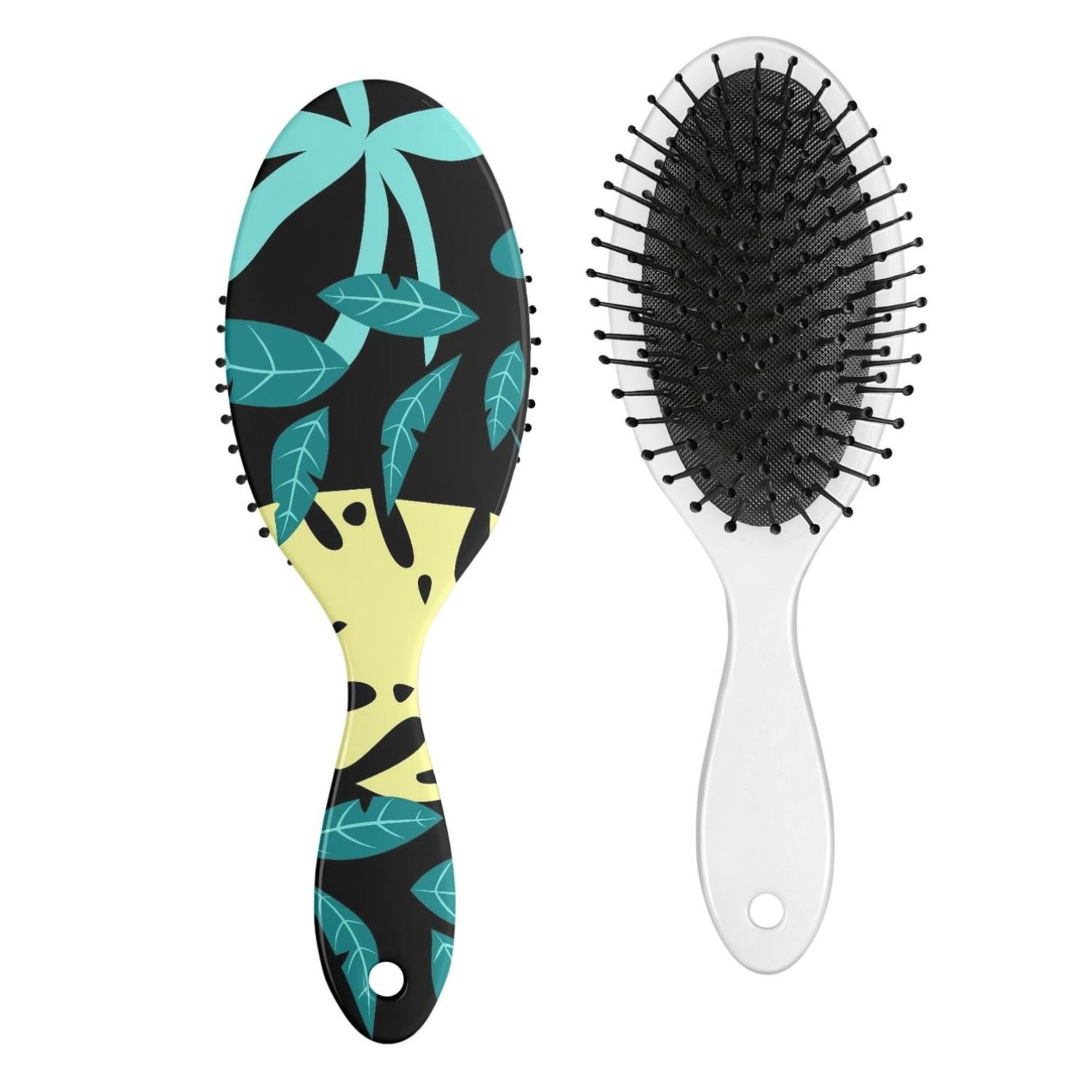Botanical Leaf Hair Brush, Palm Inspired Detangling Paddle Comb with ...