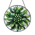Botanical Leaf Pattern Stained Glass Style Window Hanging - Walmart.com