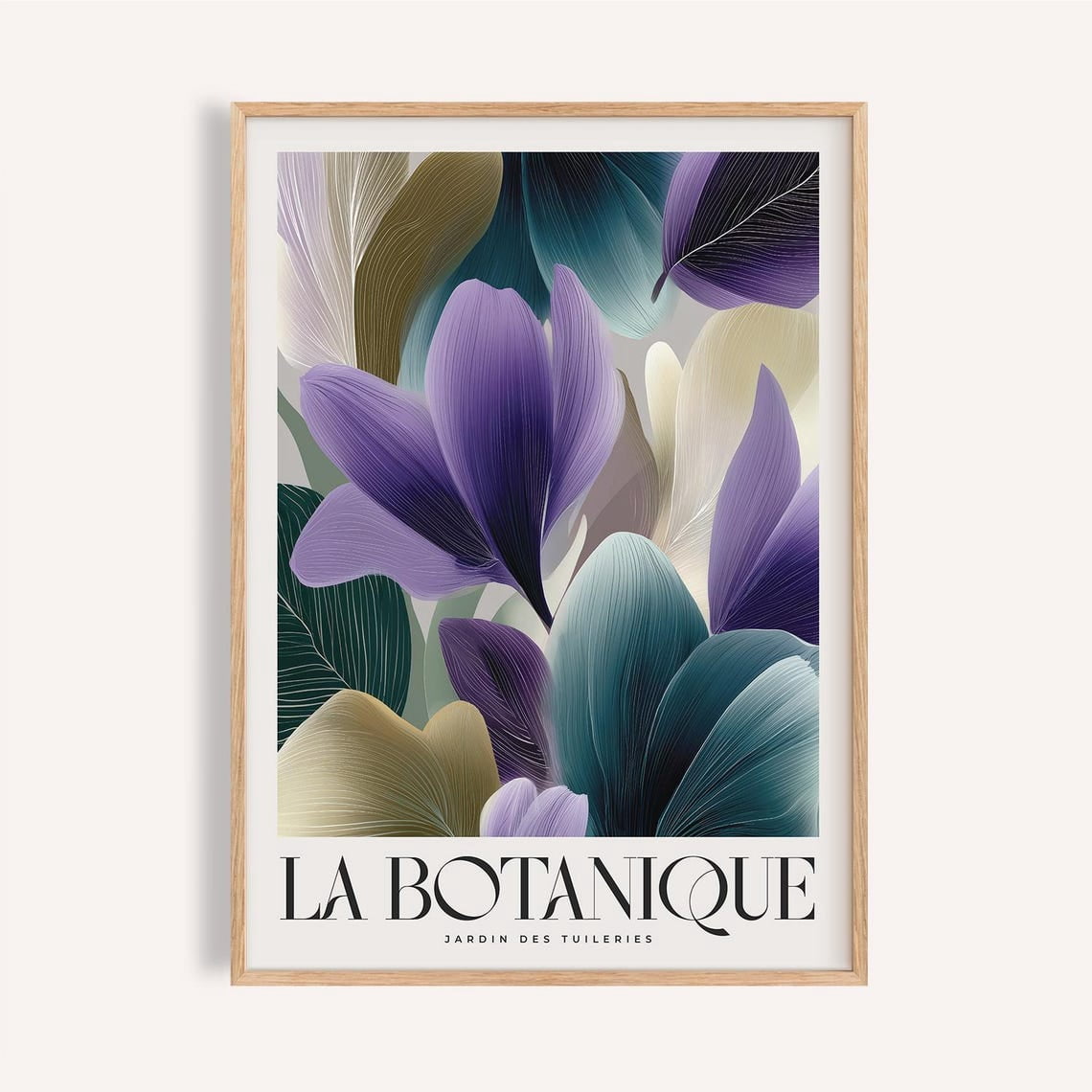 Botanical Leaf Print Modern Purple Green Wall Art Unframed Paper Poster ...