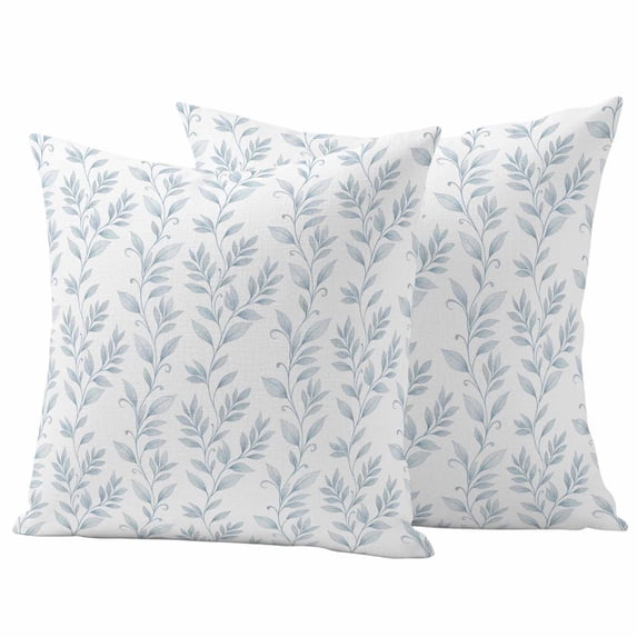 Botanical Leafy Vines Outdoor Waterproof Pillow Covers, Coastal Dusty ...
