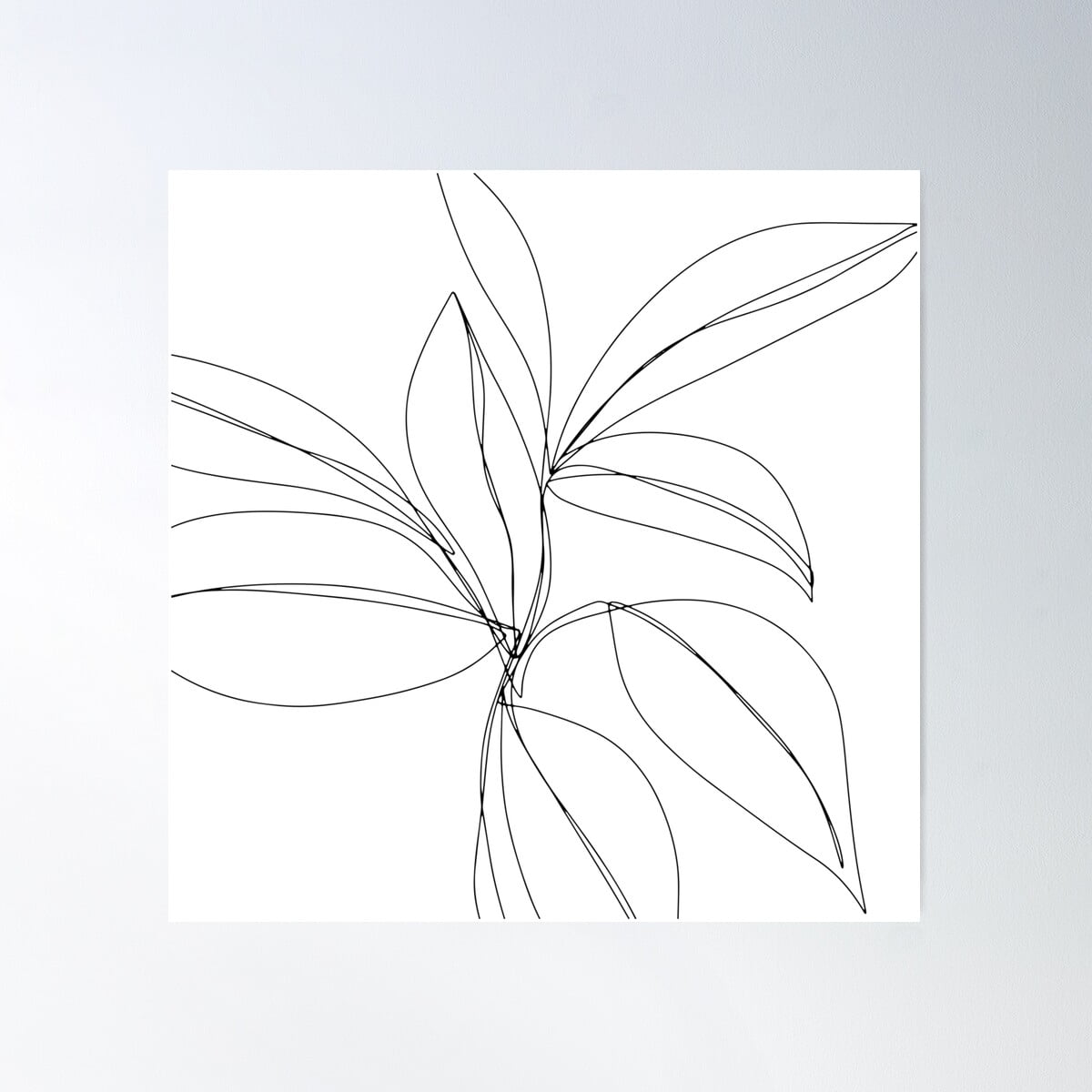 Botanical Leaves Line Art Sketch Poster Wall Art, Modern Wall Decor For ...