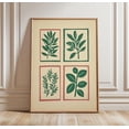 Botanical Leaves Poster Modern Herb Grid Minimal Plant Illustration ...