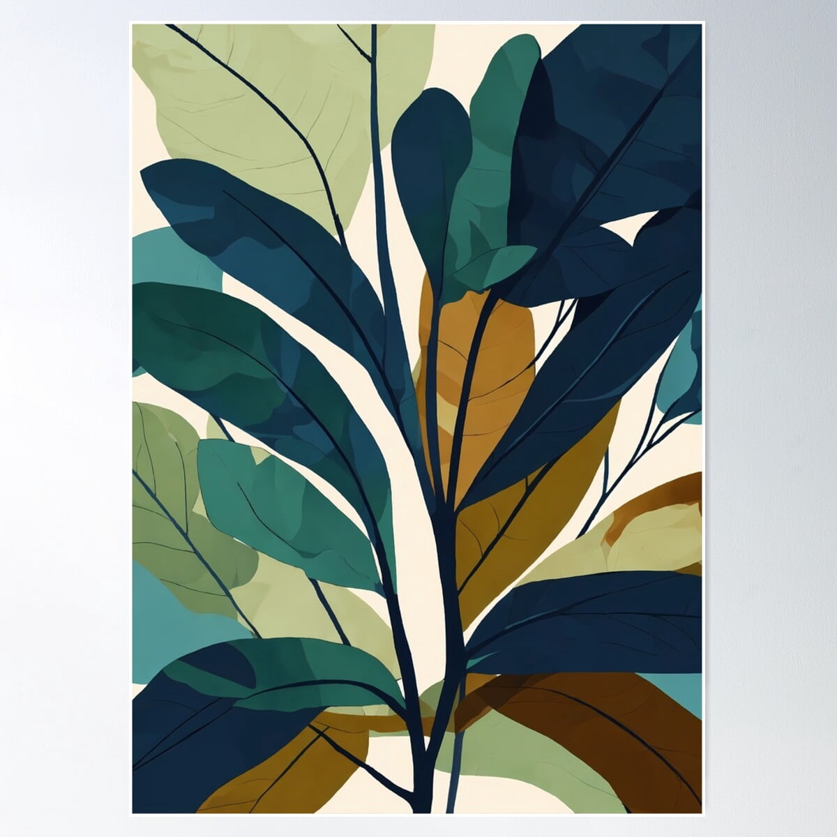 Botanical Leaves Poster Wall Art Modern Wall Decor For Living Room ...