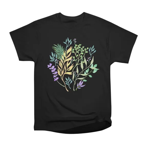Botanical Leaves T-Shirt Tee Gift For Him Merch For Her Apparel For ...