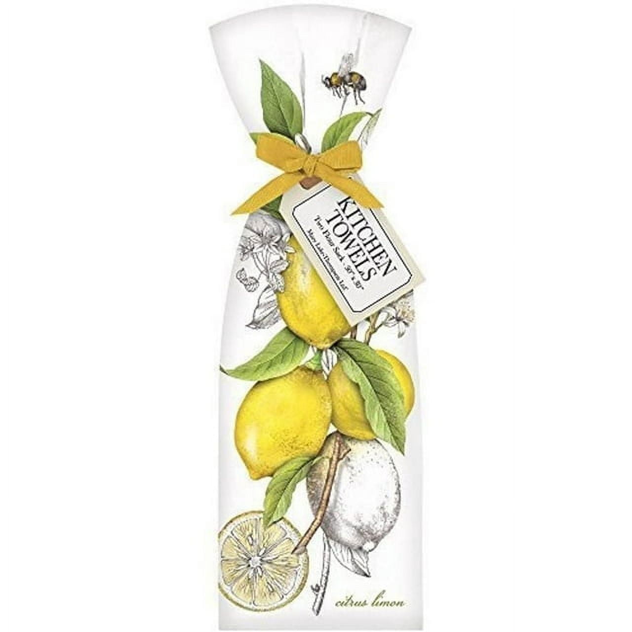 Botanical Lemons Ribbon Tied Flour Sack Towels - Walmart.com