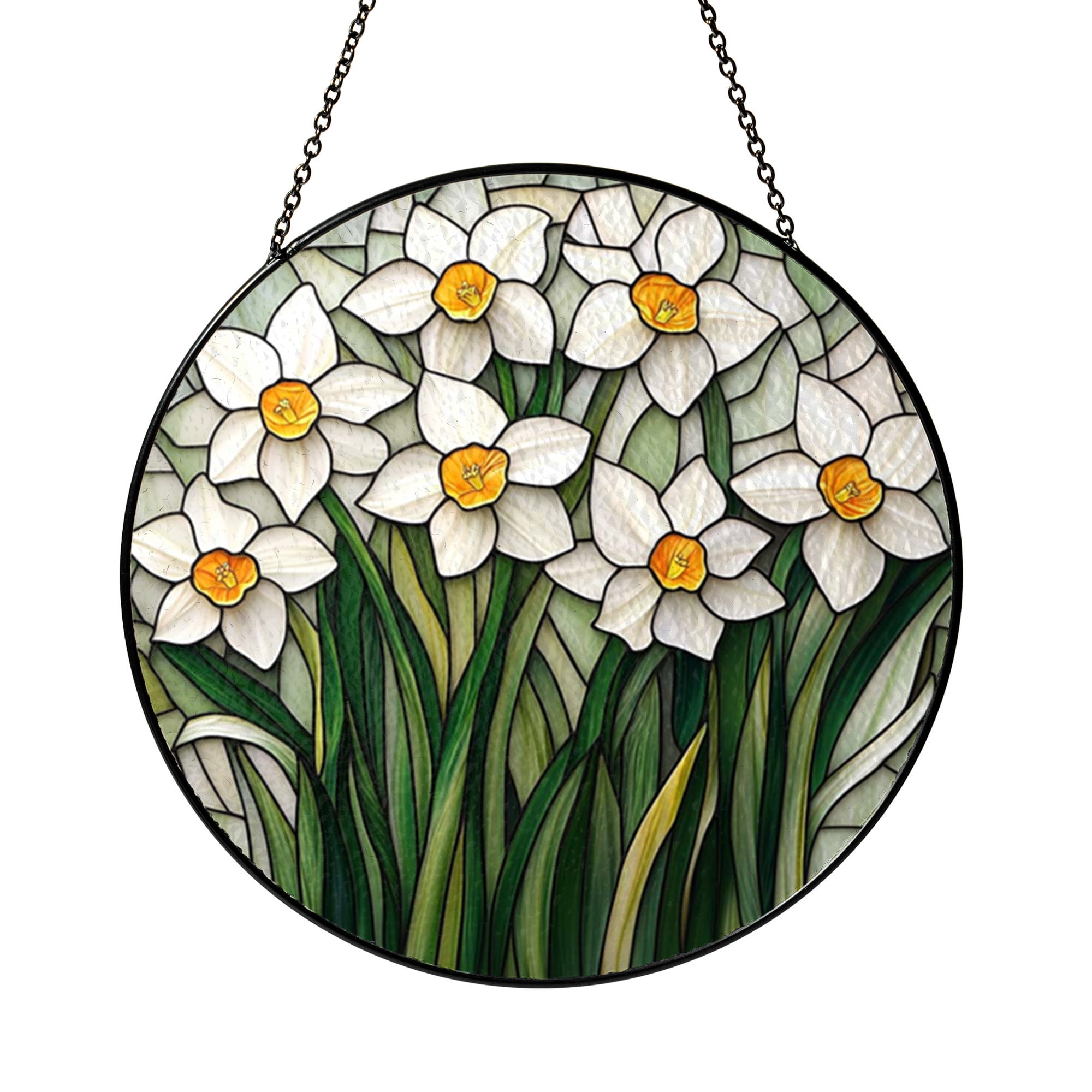 Botanical Lily Glass Style Window Art - Walmart.com