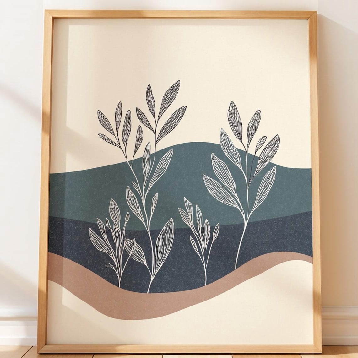 Botanical Line Art Minimalist Plant Modern Home Decor Unframed Paper ...
