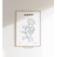 Botanical Line Drawing Print Jardin Flower Art Home Decor Unframed ...