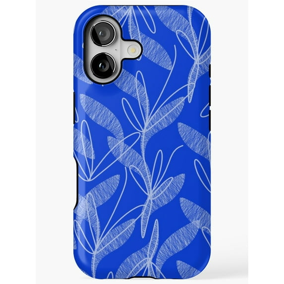 Botanical Line Pattern Etched Leaves Retro iPhone Case 11 12 13 14 15 ...