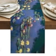 Botanical Lotus Table Runner Country Garden Floral Oil Painting Art ...