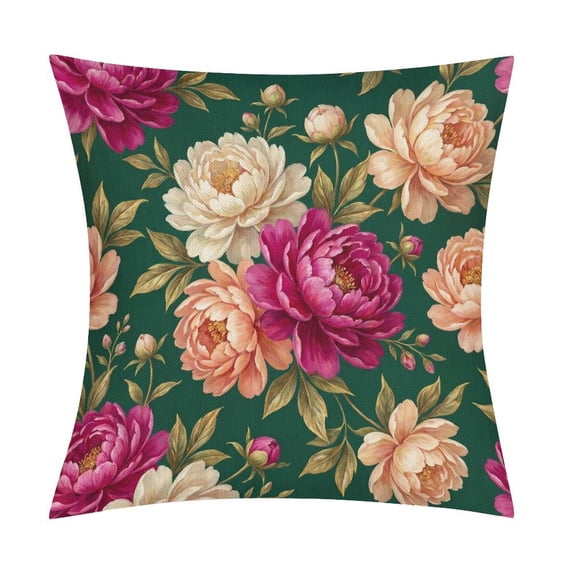 Botanical Lush Peony Garden with Blooms And BudsSet of 2 Premium Faux ...