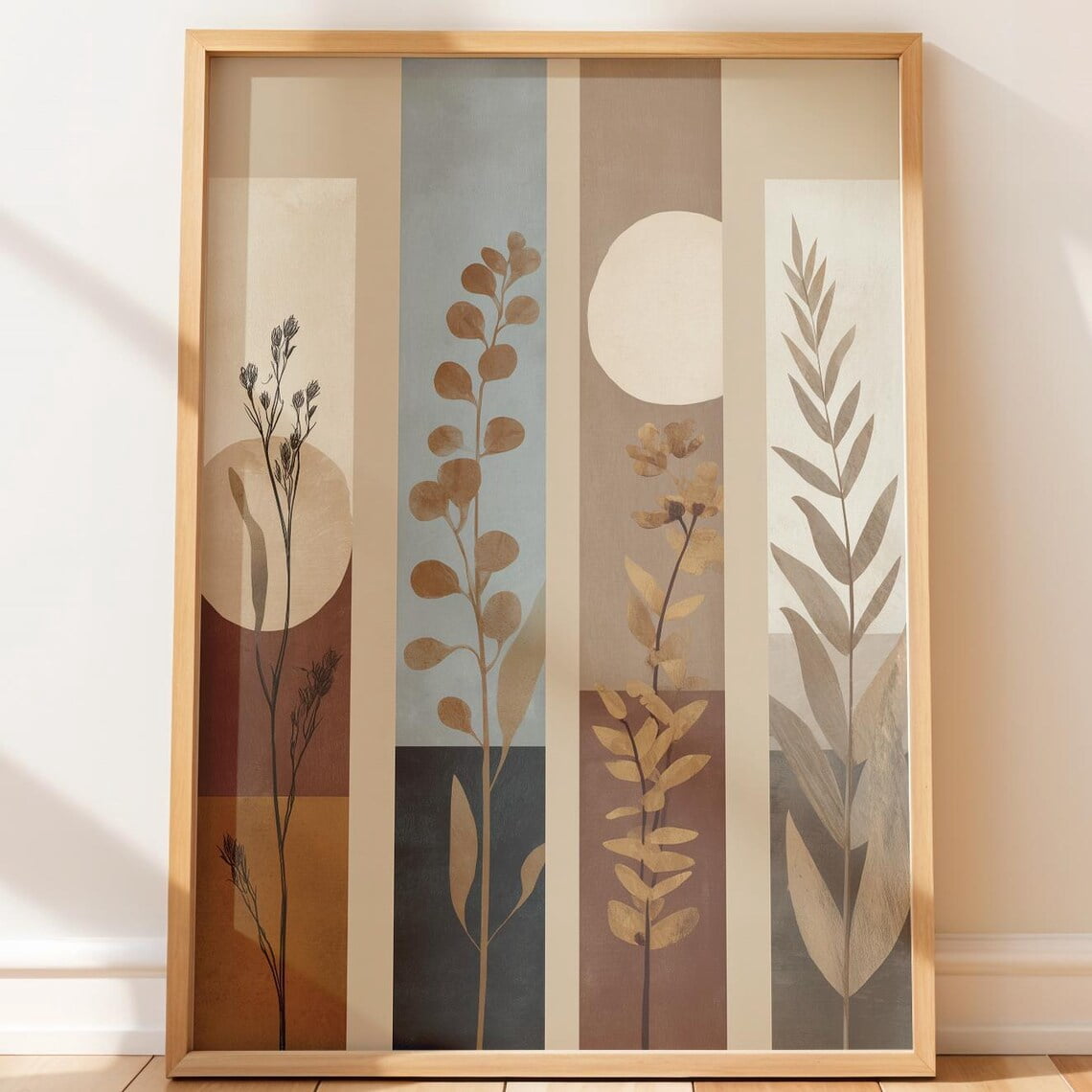 Botanical Minimalist Vertical Panels Multi Panel Unframed Paper Print ...