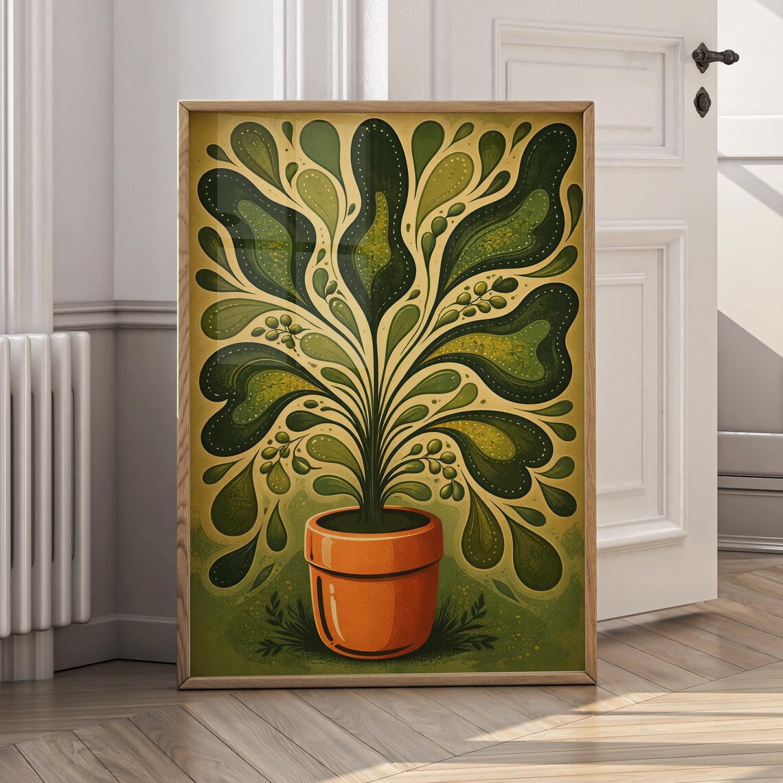 Botanical Modern Plant Illustration Nature Green Poster Unframed Paper ...