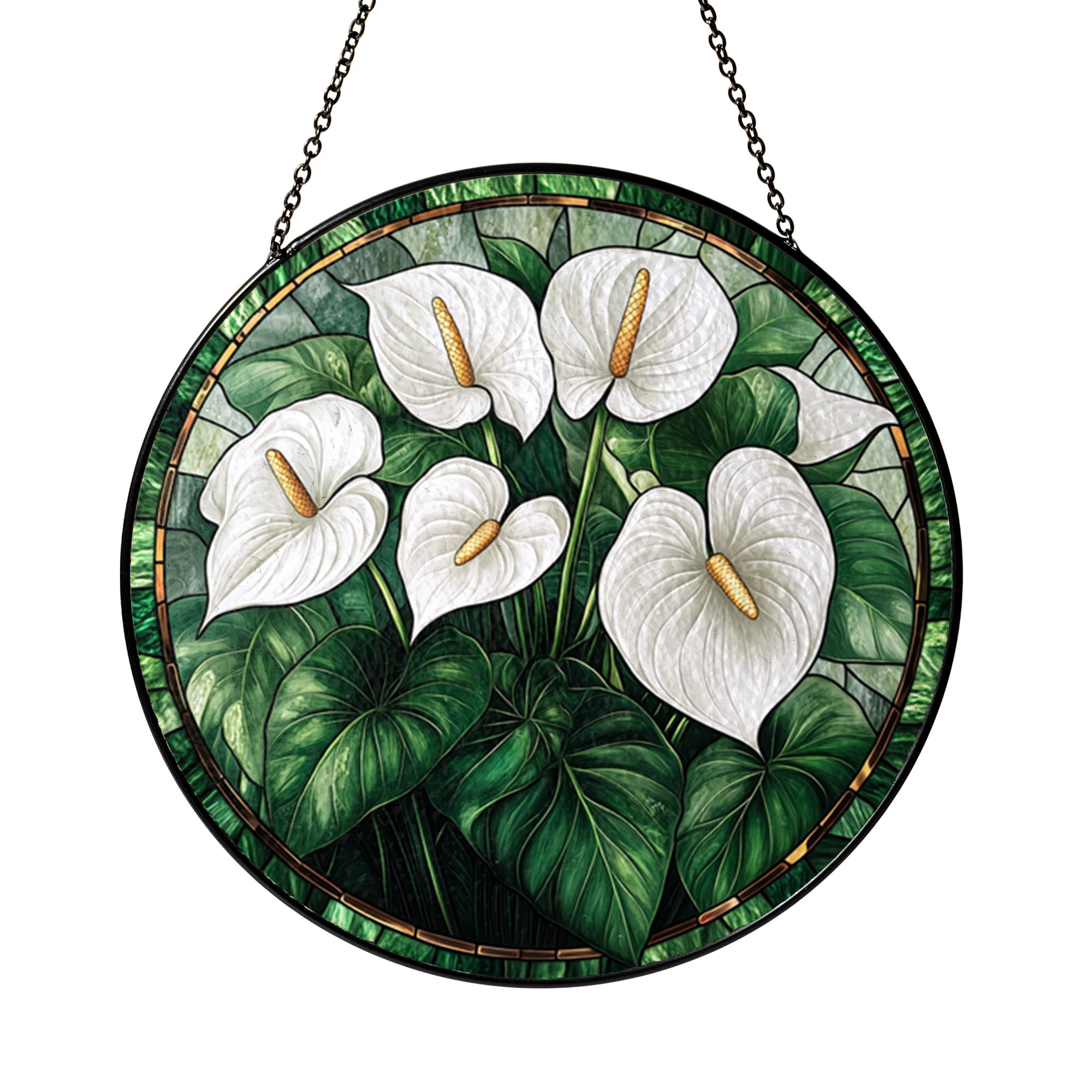 Botanical Monstera Leaf Stained Glass Style Suncatcher – Window Hanging ...