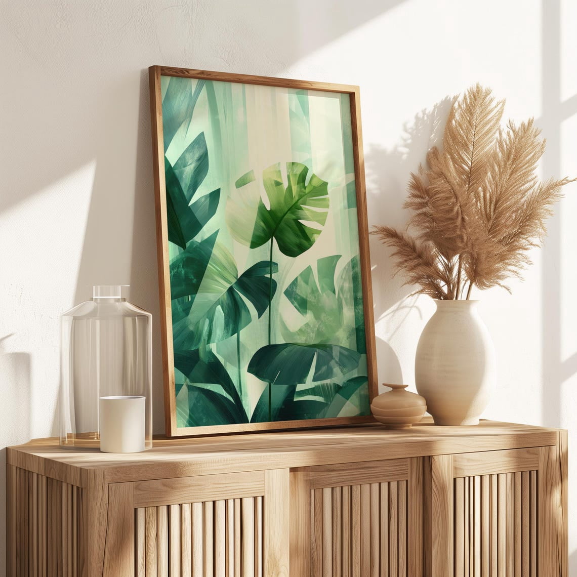 Botanical Monstera Tropical Green Mural Pictures Plants Modern Urban ...