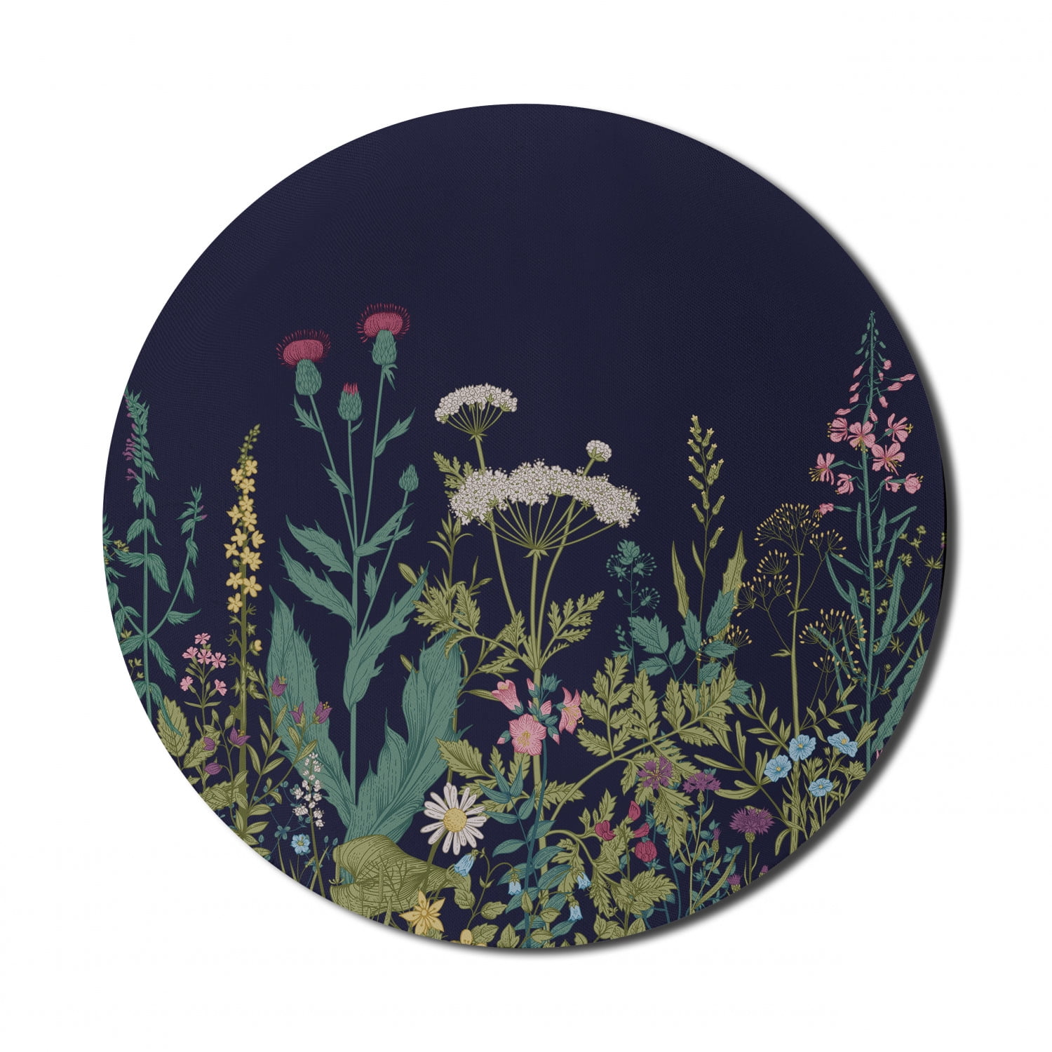 Botanical Mouse Pad for Computers, Blossoming Meadow Artwork with ...