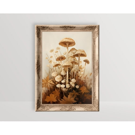 Botanical Mushrooms, Cottagecore Poster, Boho Autumn Fall Decor, Moody ...