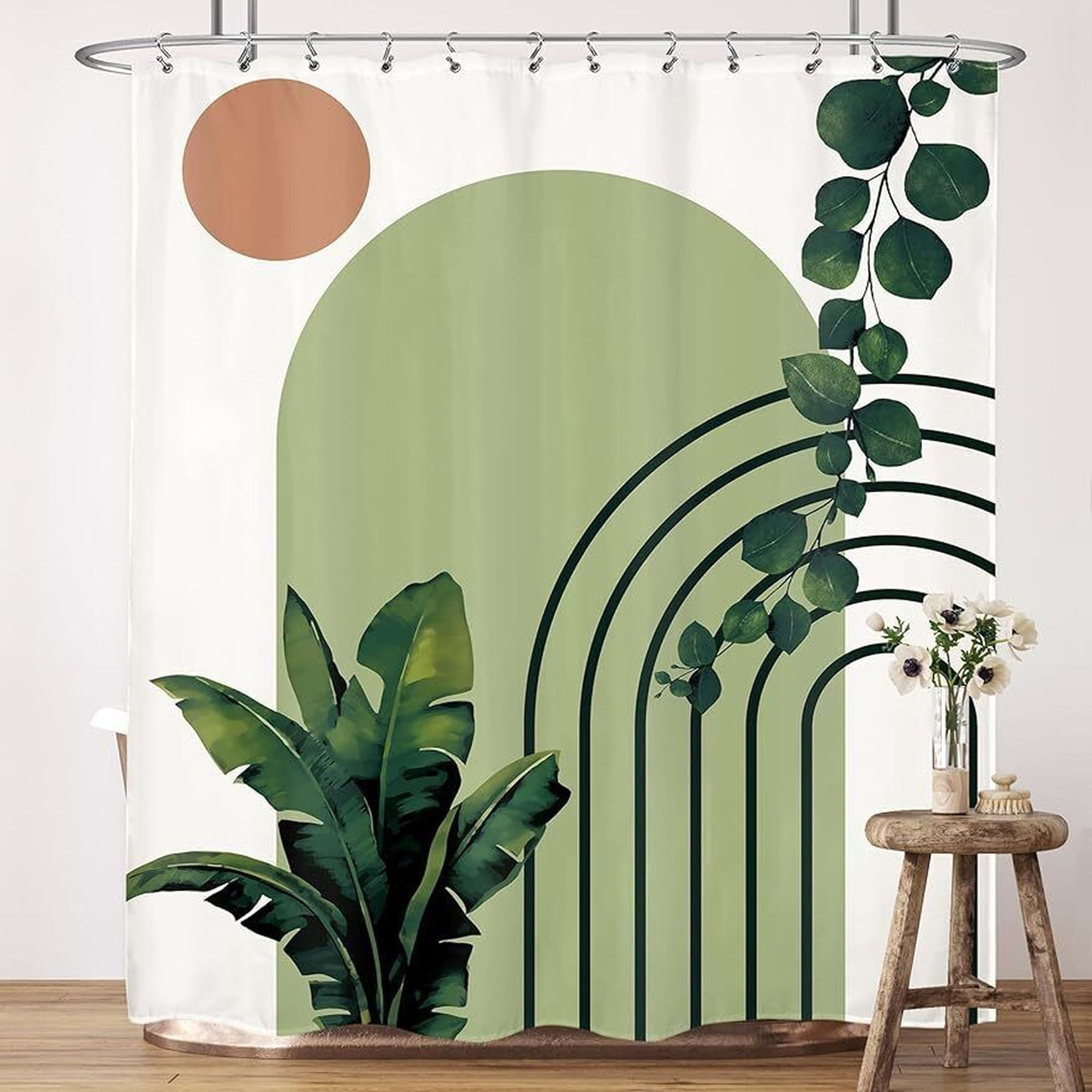 Botanical Oasis Shower Curtain: Timeless Arch Pattern with Luxuriant ...