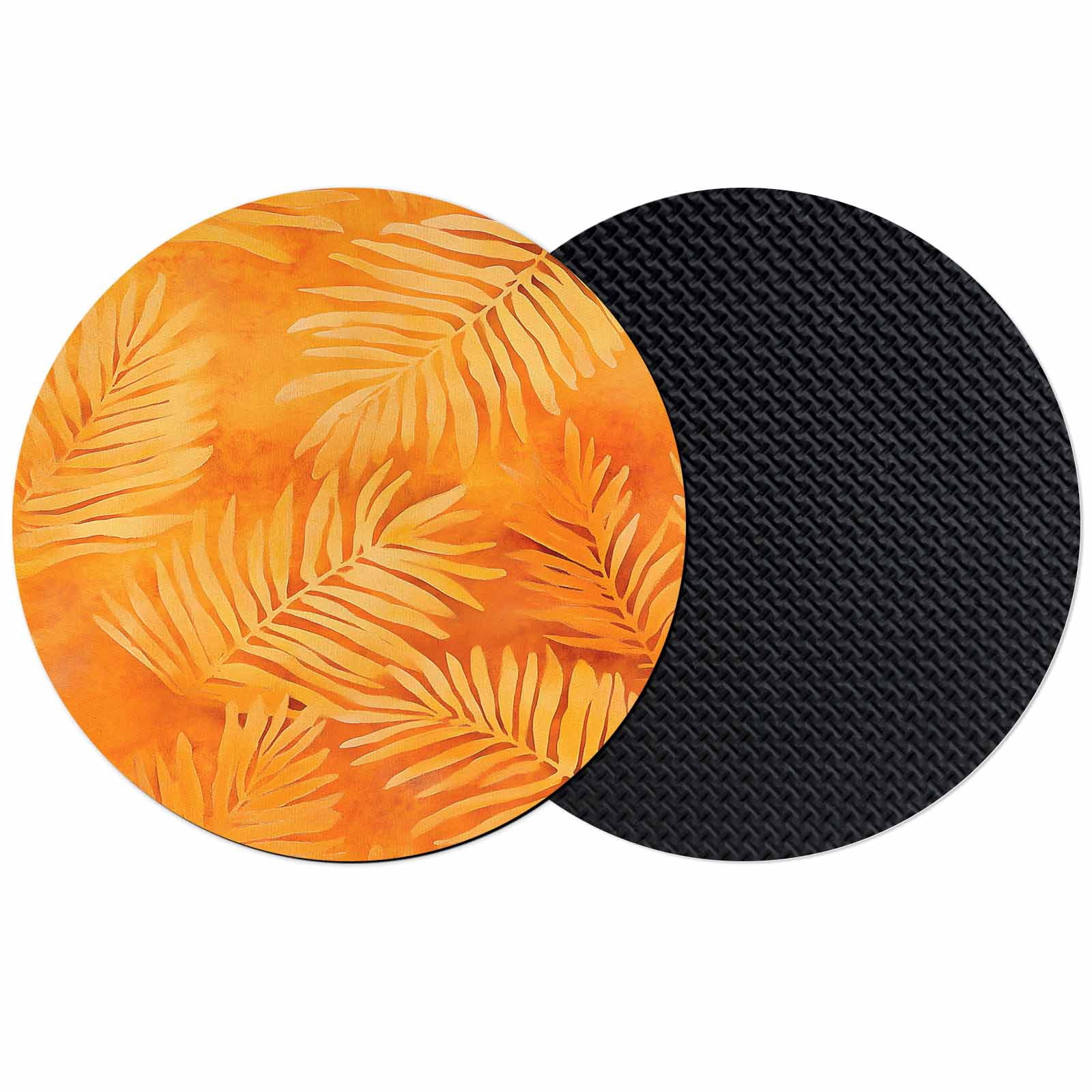Botanical Orange Coasters Set of 2, Soft Absorbent Coasters for Drinks ...