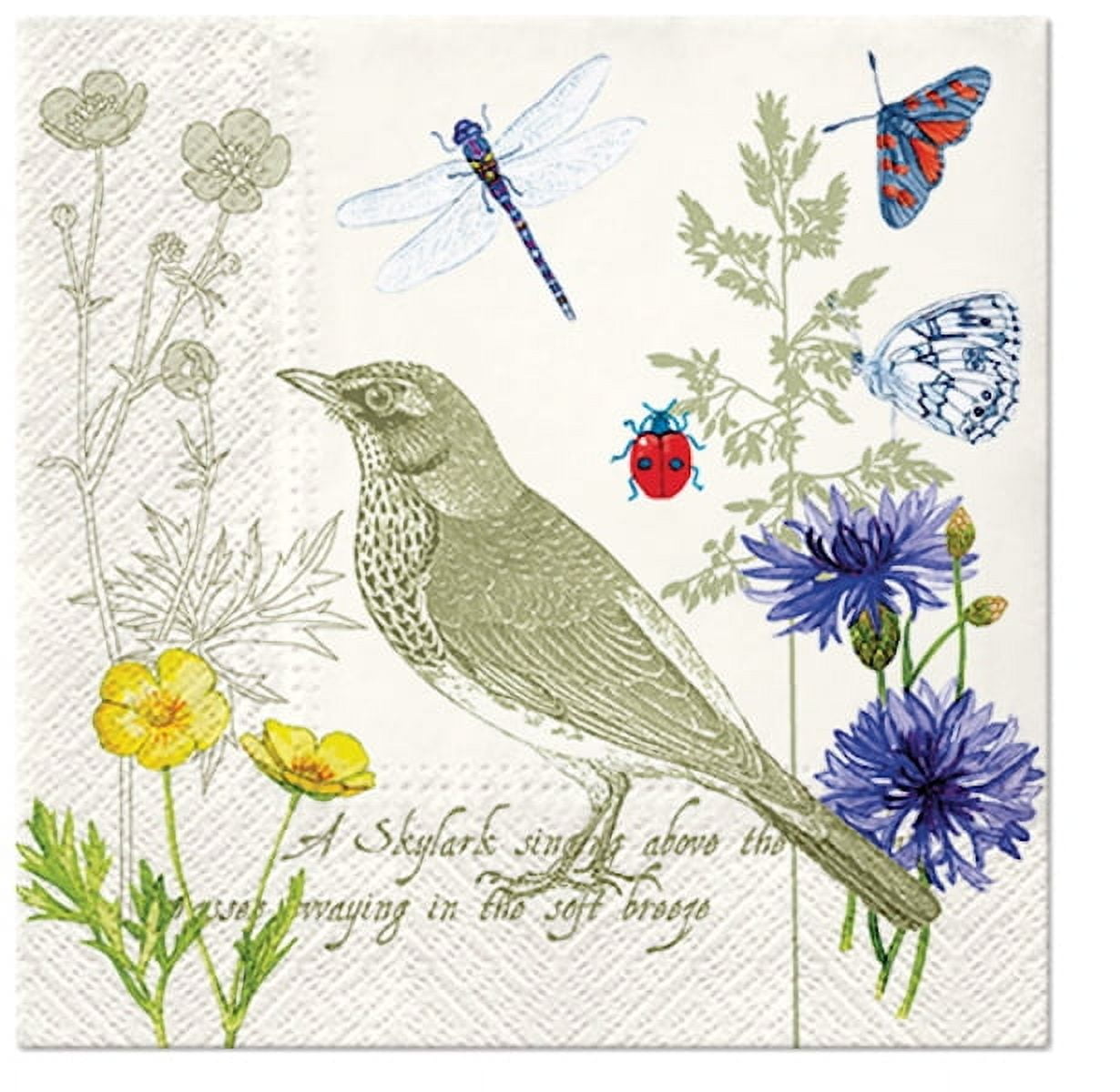 SUMMER LETTER 40pcs Botanical Paper Napkins, Vintage Style Luncheon ...