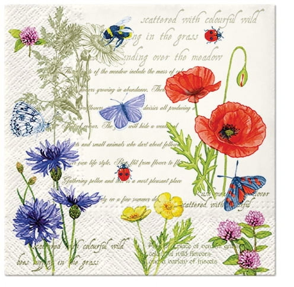 Botanical Paper Napkins VINTAGE SUMMER 40pcs Lunch Paper Napkins ...