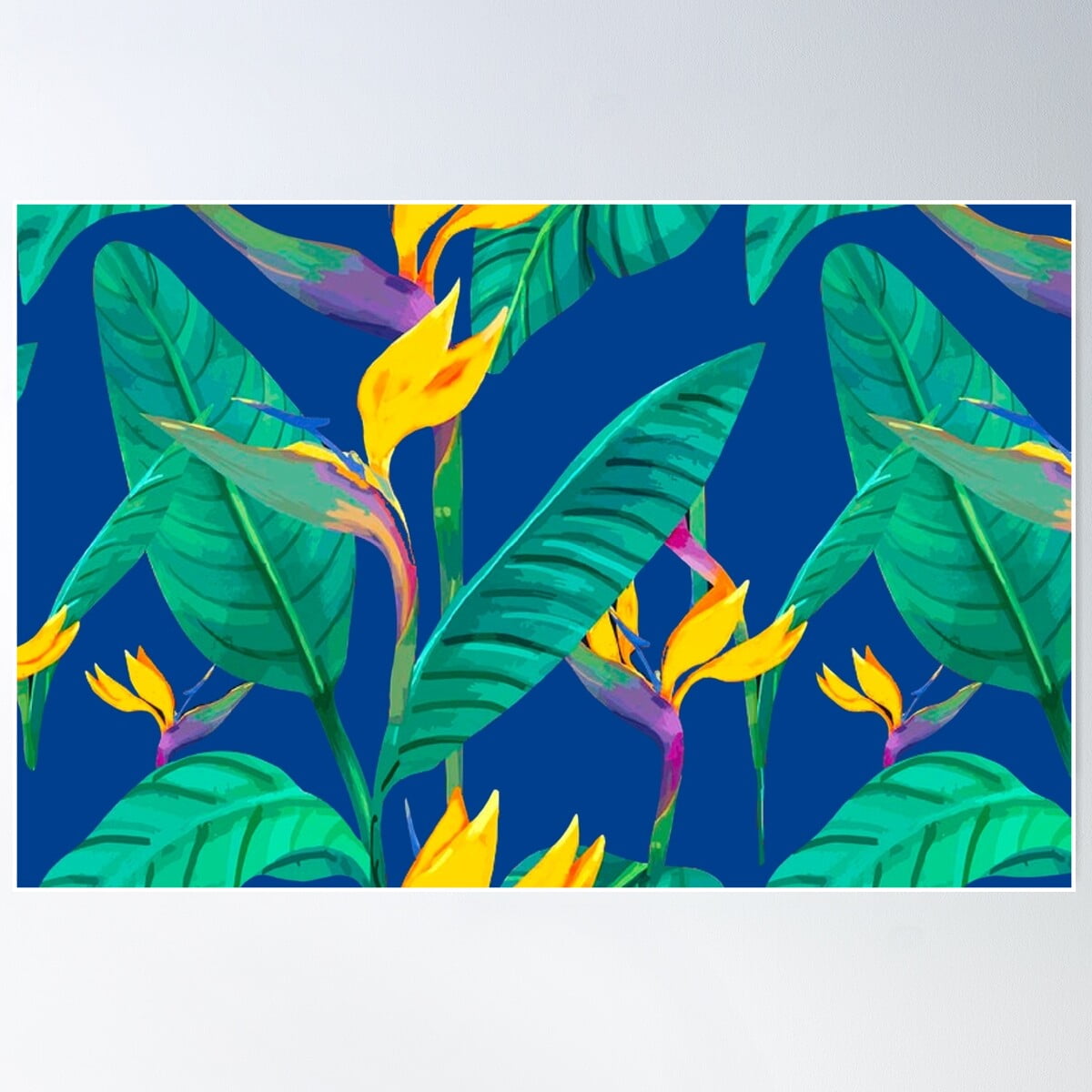Botanical Paradise Blue Poster Wall Art, Modern Wall Decor For Living ...