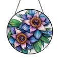 Botanical Passion Flower Round Stained Glass Suncatcher – Decorative ...