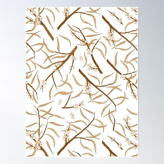 Botanical Pattern - Branches With Berries #9 Poster Wall Art, Modern ...