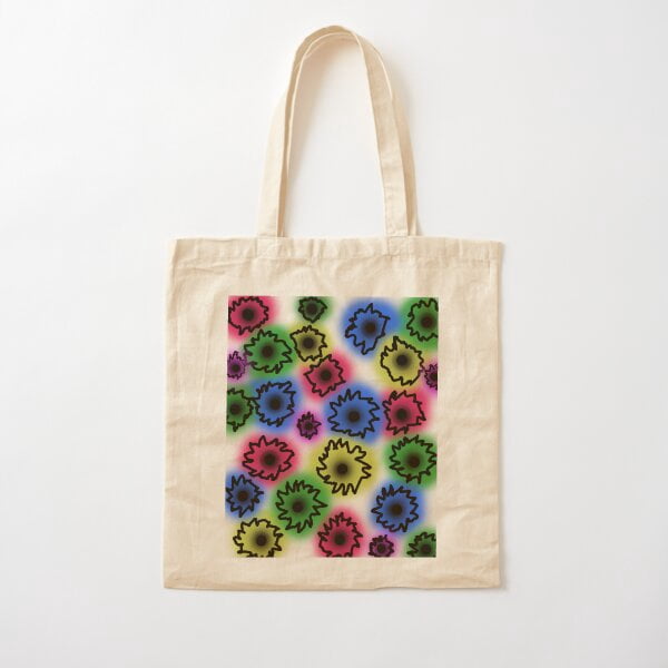 Botanical Pattern In Colors Canvas Tote Bags, Reusable Shopping Bag ...