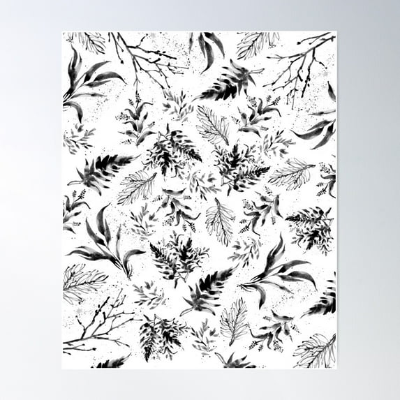 Botanical Pattern Poster Wall Art, Modern Wall Decor For Living Room ...