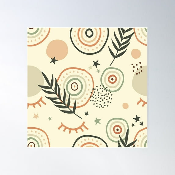 Botanical Pattern Poster Wall Art, Modern Wall Decor For Living Room ...