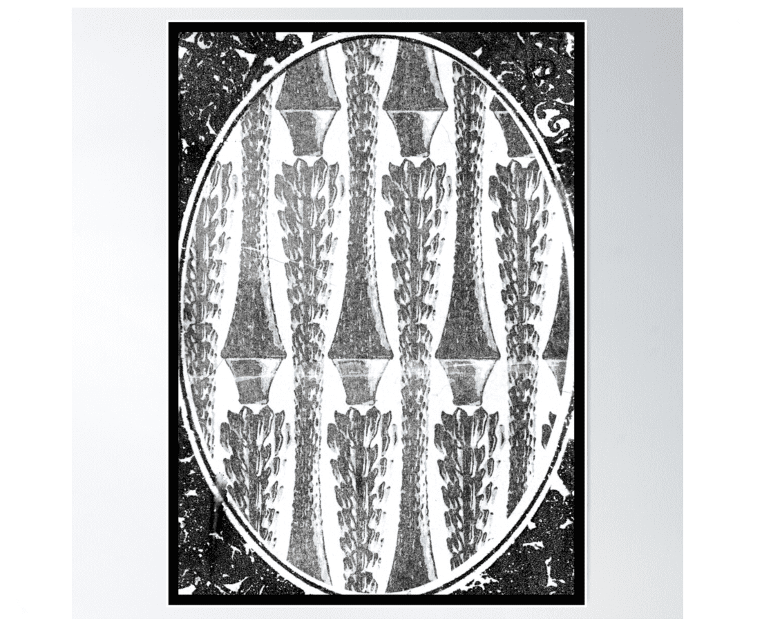 Botanical Pillars Graphic Monoprint Poster Wall Art Modern Wall Decor ...