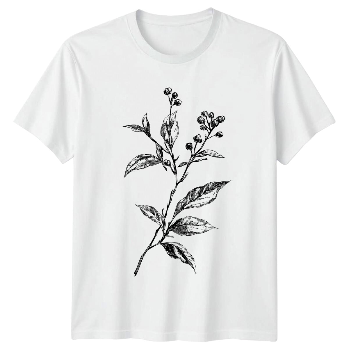 Botanical Plant Branch Nature Graphic Tee Unisex Mens Womens T Shirt ...