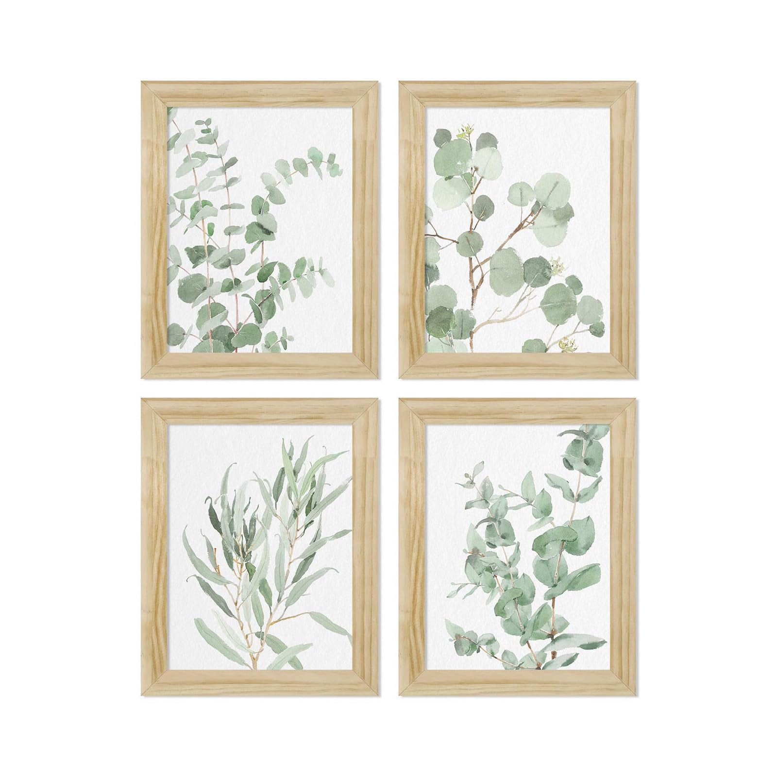 Botanical Plant Wall Art Prints: Sage Green Bathroom Decor, Boho Plant ...