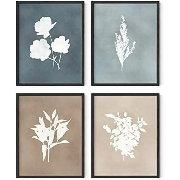 Botanical Plant Wall Art Prints - Set of 4 Plant Wall Decor Prints ...