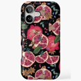 Botanical Pomegranate Bee Moth Case iPhone 17 through 11 Pro Max ...
