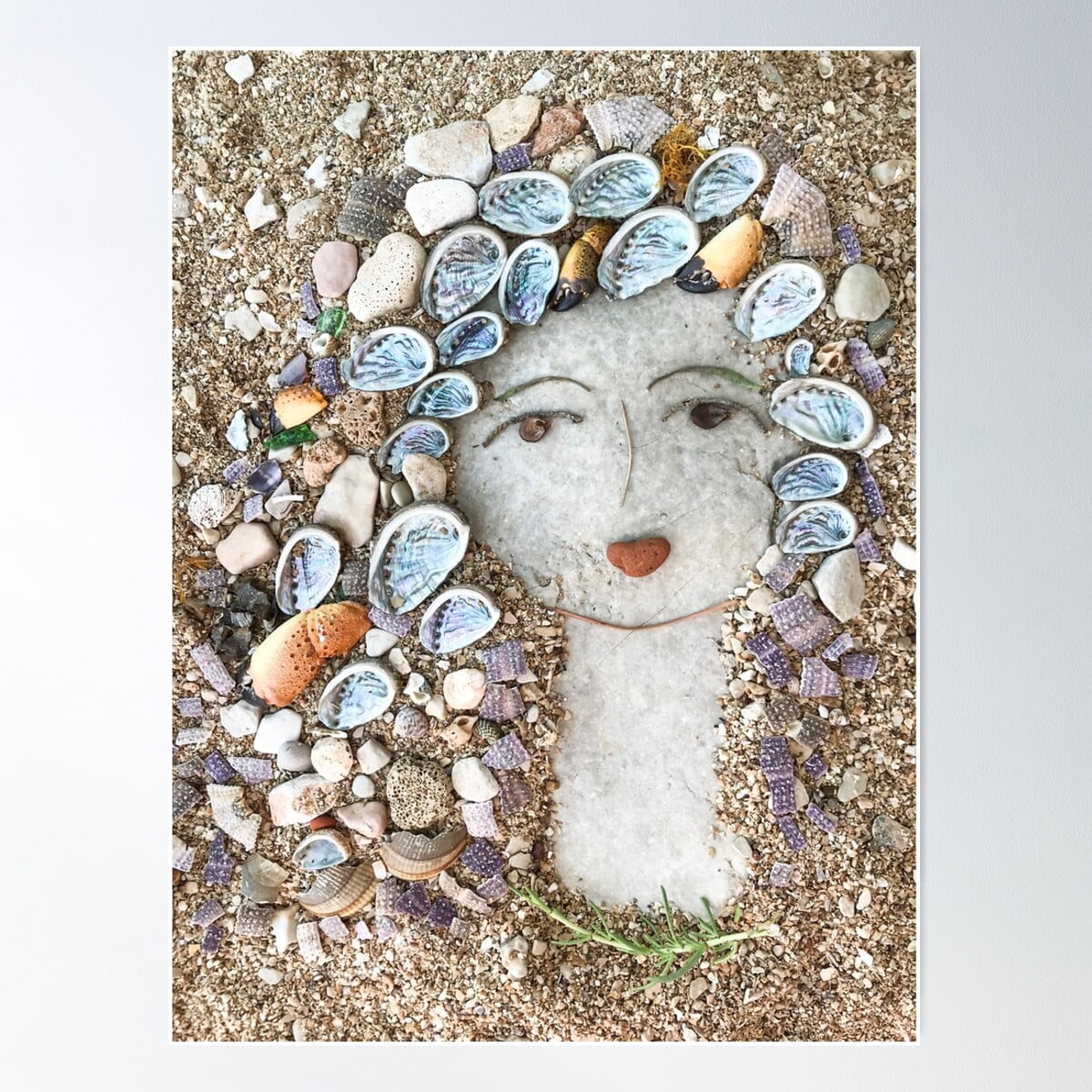 Botanical Portrait, Made Out Of Shells, Shell Portrait Of A Mermaid ...