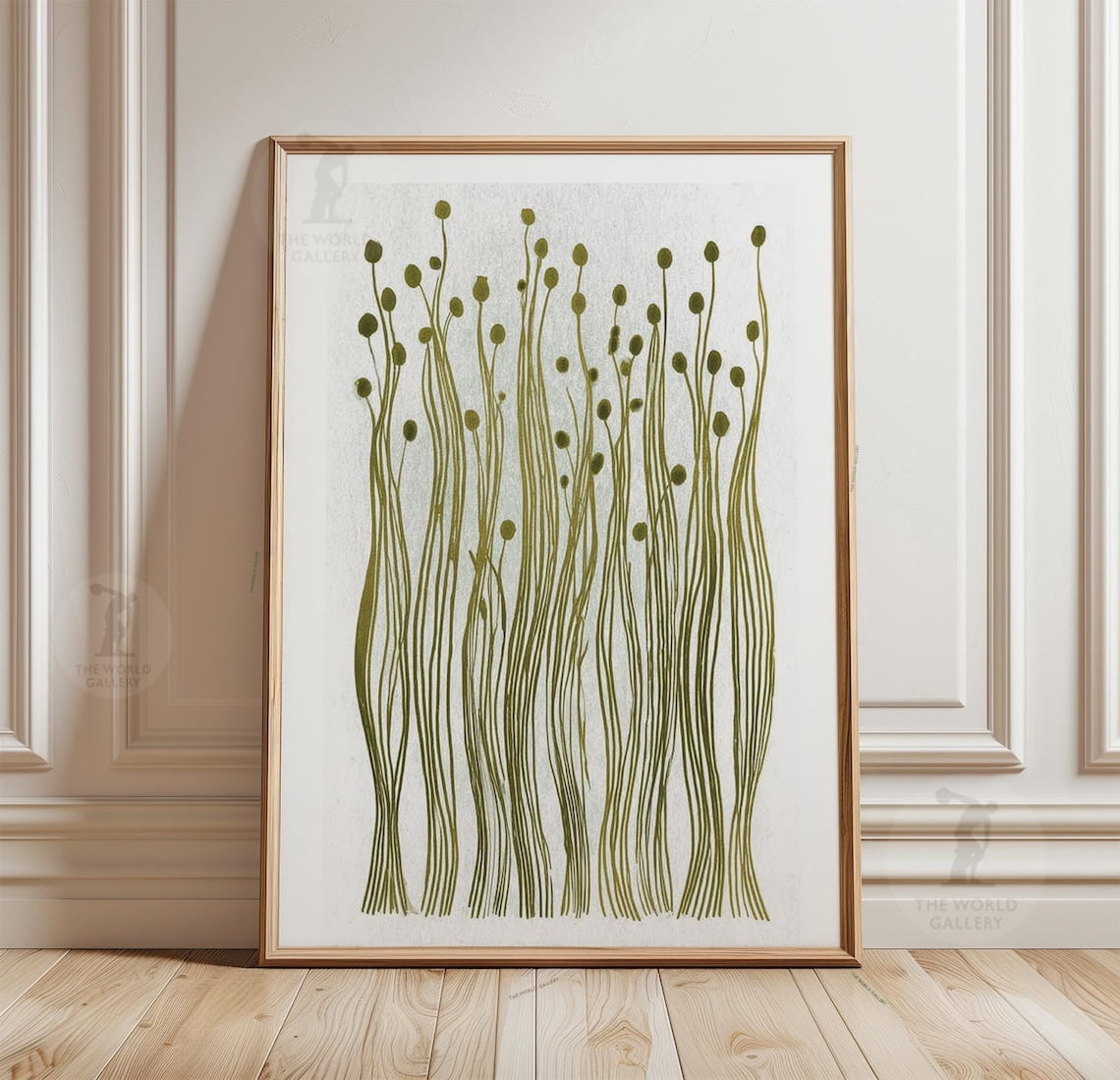 Botanical Poster Minimal Line Plant Art Green Wildflower Stems Decor ...