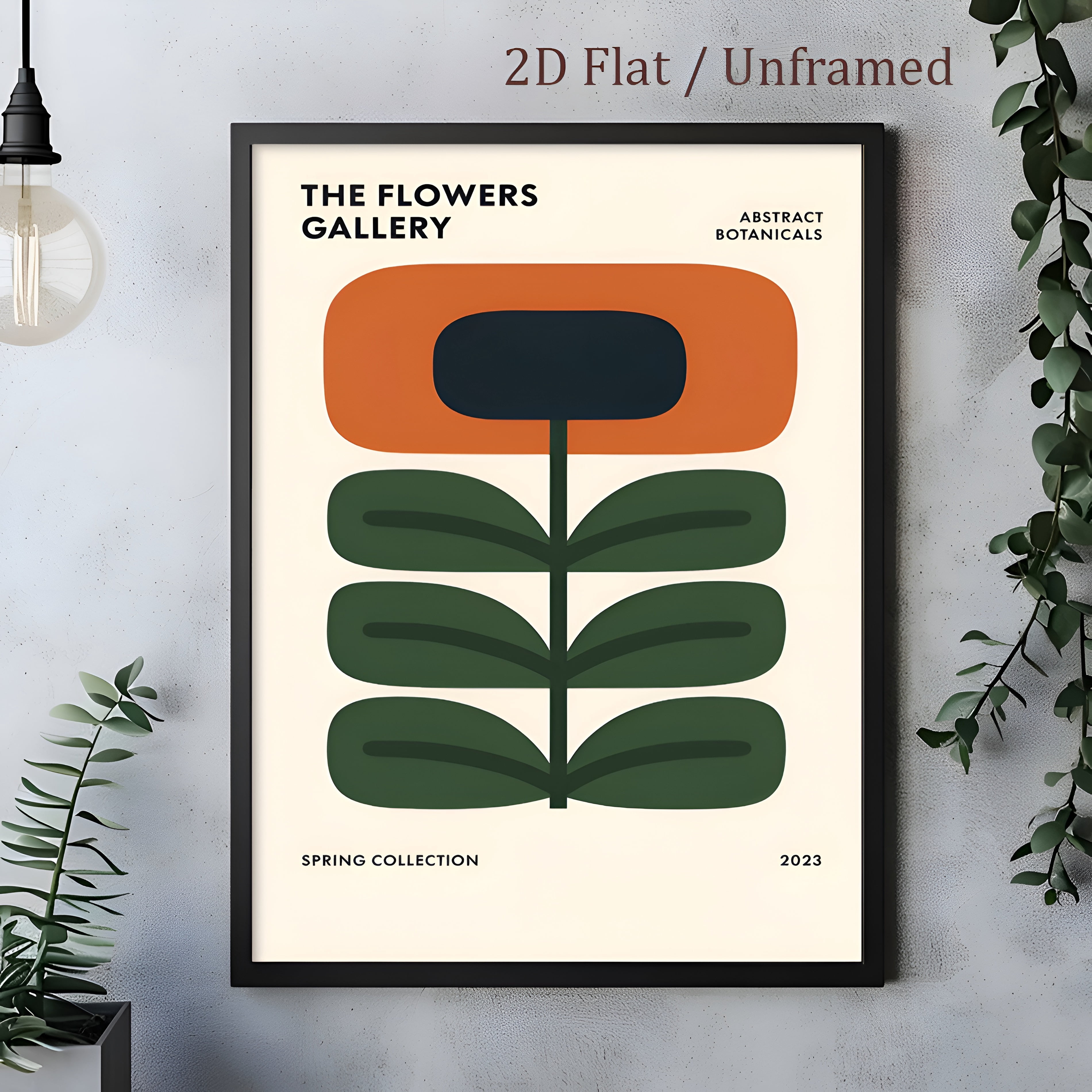 Botanical Poster Wall Art Floral Design Retro Quote Modern Room ...