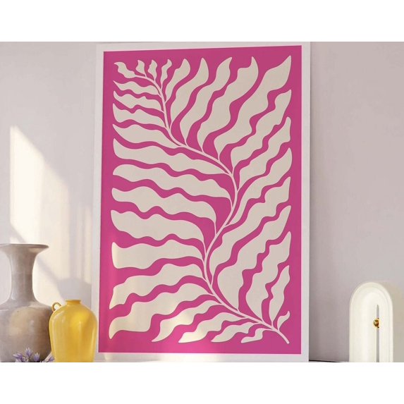 Botanical Print Art Pink Abstract Floral Art Cute Trendy Wall Art ...