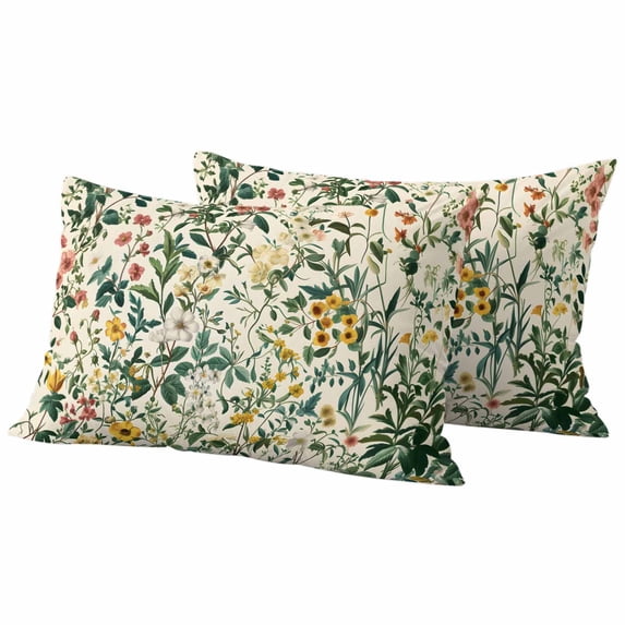 Botanical Print Outdoor Pillow Covers 20"x12" Set of 2,Waterproof Throw ...