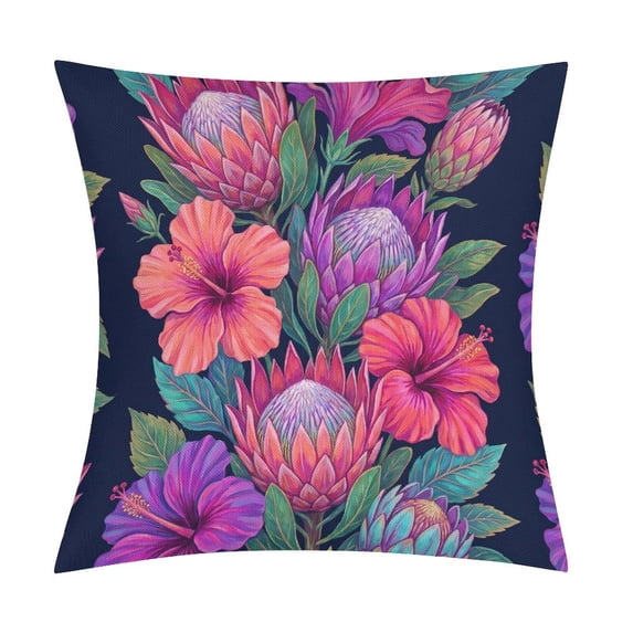 Botanical Protea And Hibiscus Tropical Floral PrintSet of 2 Premium ...